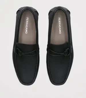 FERRAGAMO Leather Front Driving Loafers