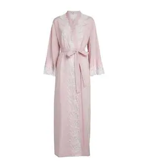 BOCAN Cotton Lace-trim Lilane Robe - Pink