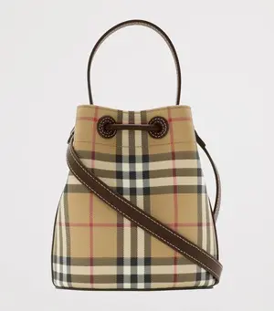 Burberry Mini Check Bucket Bag - Beige