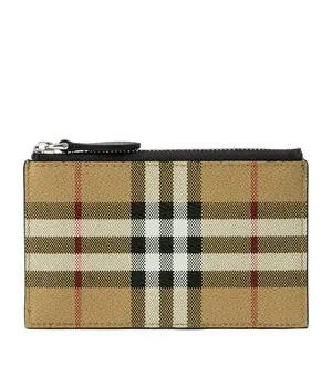 Burberry Check Zipped Card Holder - Beige