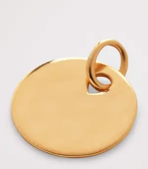 Monica Vinader Vermeil Ziggy Round Pendant - Gold
