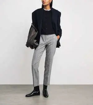 Max & Co. Wool-blend Herringbone Straight Trousers