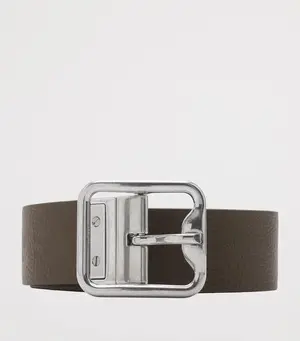 Burberry Leather Check Reversible B-buckle Belt