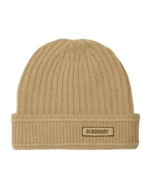Burberry Wool Logo Beanie - Beige