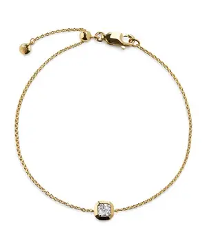 Monica Vinader Vermeil And Diamond Asscher Chain Bracelet - Gold