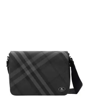 Burberry Grid Messenger Bag - Black