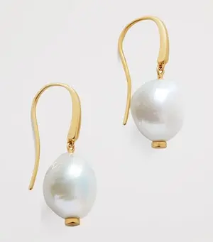 Monica Vinader Vermeil And Keshi Pearl Nura Earrings - Gold