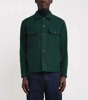 Polo Ralph Lauren Wool Twill Suede-patch Overshirt