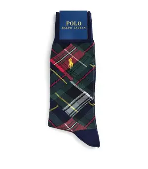 Ralph Lauren Cotton-blend Argyle Socks - Navy