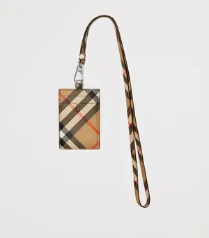 Burberry Check Lanyard Card Case