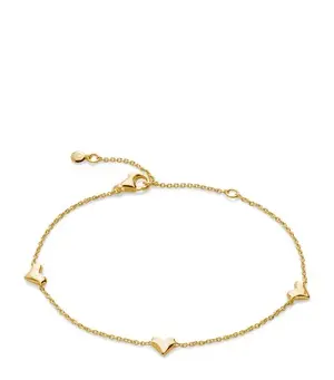 Monica Vinader Vermeil Heart Station Chain Bracelet - Gold