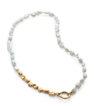 Monica Vinader Vermeil And Keshi Pearl Necklace - Gold