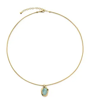 Monica Vinader Vermeil And Aquamarine Odyssey Necklace - Gold