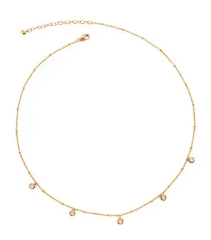 Monica Vinader Vermeil And White Topaz Mini Gemstone Chain Necklace - Gold