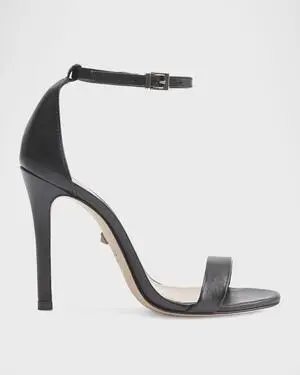 Schutz Cadey Lee Croc-print Stiletto Sandals - Black