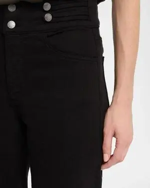 Ramy Brook Liv Double-button Wide-leg Jeans - Black