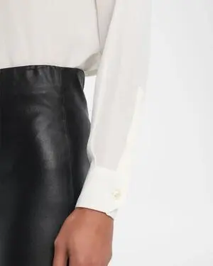 Alice + Olivia Lennox Mid-rise Leather Leggings - Black