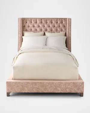MASSOUD Rowenna Tufted King Shelter Bed - Pink