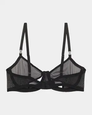 Kiki De Montparnasse Brienne Cutout Mesh Balconette Bra - Black