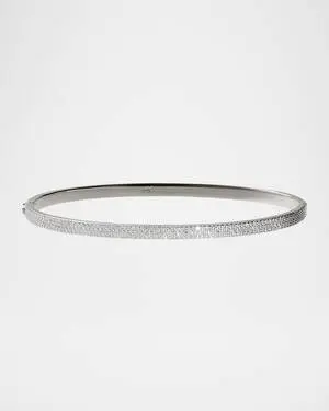 Lana Jewelry Flawless Vanity Hinge Diamond Bangle - White