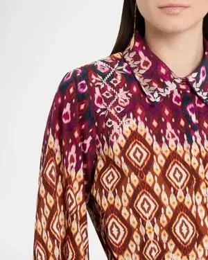Figue Daisy Medallion-striped Maxi Shirtdress - Graduated