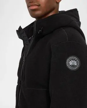 Canada Goose Chilliwack Fleece Hooded Bomber Jacket - Black