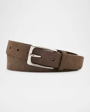 Brunello Cucinelli Reversed Calfskin Leather Belt