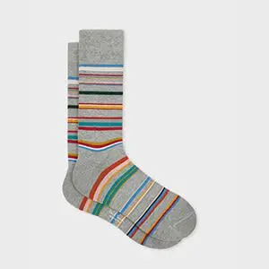 Paul Smith Marl Stripe Crew Socks - Grey