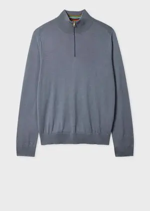 Paul Smith Merino Wool Half-zip Sweater - Grey