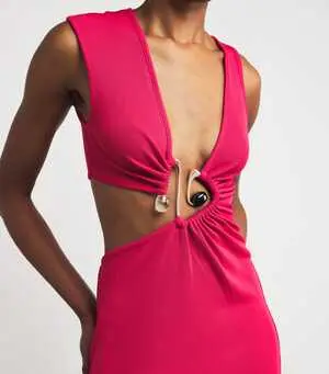 Christopher Esber Spiral Crystal Cut-out Maxi Dress