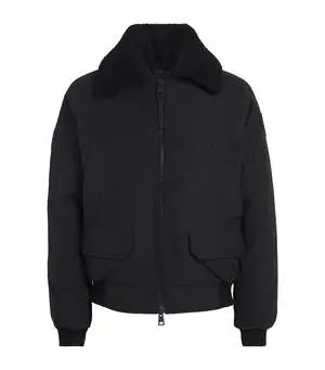 Canada Goose Down Aviator Bomber Jacket - Black