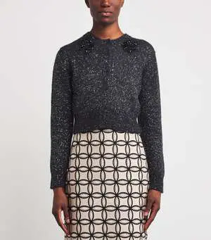 Erdem Wool-blend Sequin Cardigan