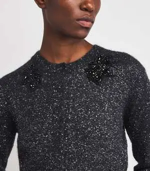 Erdem Wool-blend Sequin Cardigan