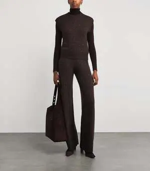 ALLUDE Wool-cashmere Embellished Sleeveless Sweater