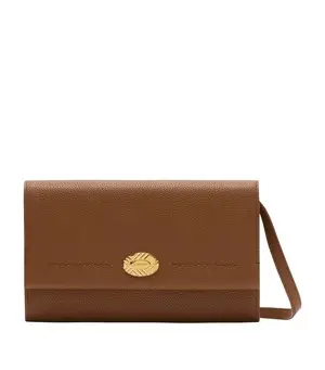 Burberry Leather Cotswolds Strap Wallet - Brown