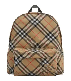 Burberry Check Pattern Backpack - Beige