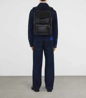 Burberry Leather Check-embossed Backpack