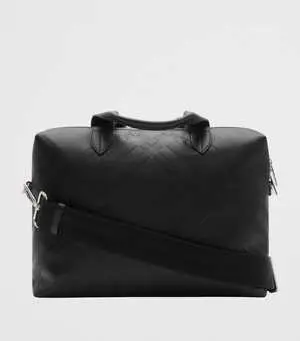 Burberry Leather Check-embossed Briefcase