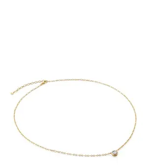 Monica Vinader Medium Vermeil And Diamond Necklace - Gold