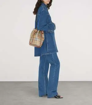 Burberry Small Check Monogram Bucket Bag