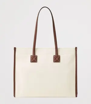 Burberry Medium Canvas Freya Tote - Beige