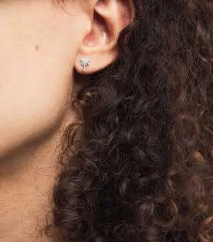 ANITA KO Gold And Diamond Palm Tree Single Stud Earring