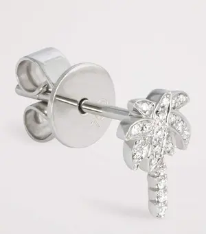 ANITA KO Gold And Diamond Palm Tree Single Stud Earring