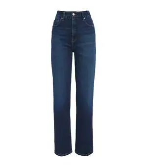 Good American Soft Tech Good True Straight Leg Jeans