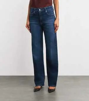 Good American Soft Tech Good True Straight Leg Jeans
