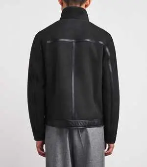 Pal Zileri Suede Shearling Bomber Jacket