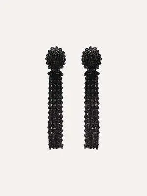 Oscar De La Renta Tassel Clip-on Earrings - Black