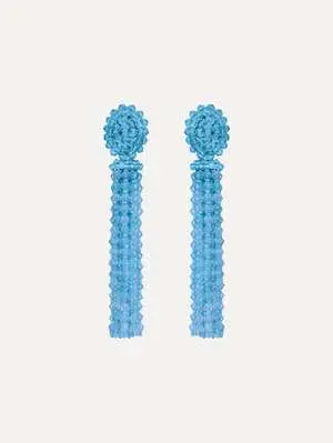 Oscar De La Renta Tassel Clip-on Earrings - Blue