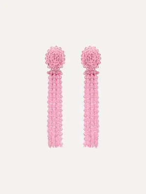 Oscar De La Renta Tassel Clip-on Earrings - Pink