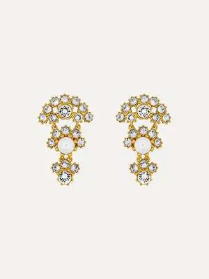 Oscar De La Renta Faceted Crystal Drop Earrings - White